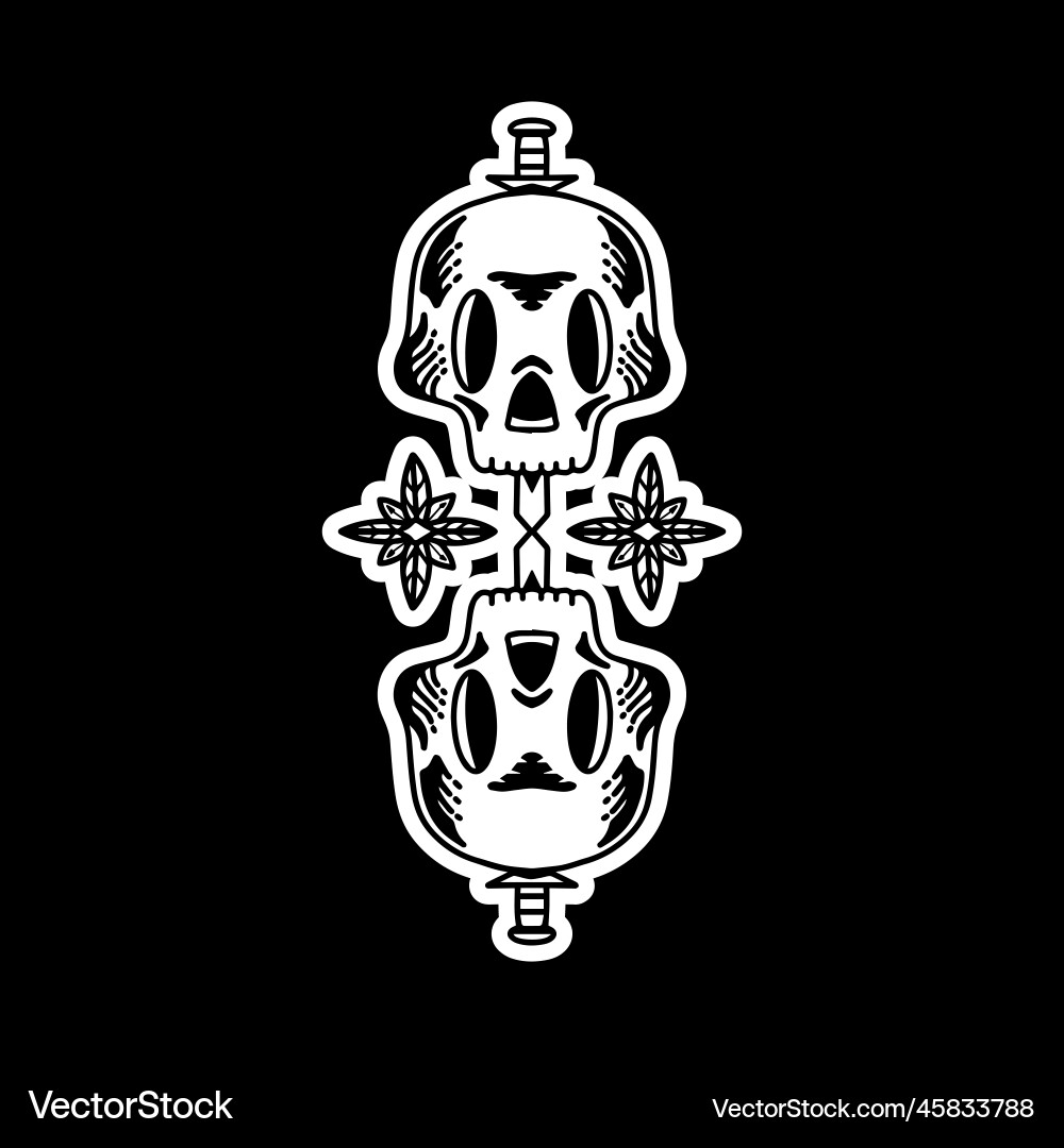 Skull with knife Royalty Free Vector Image - VectorStock