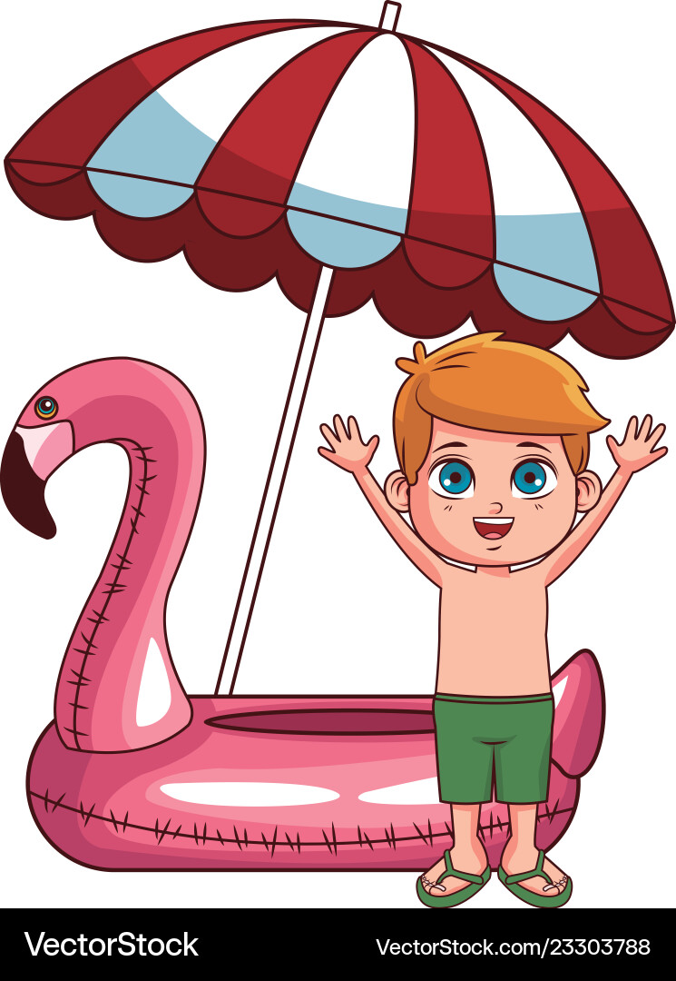 Summer kids cartoon Royalty Free Vector Image - VectorStock