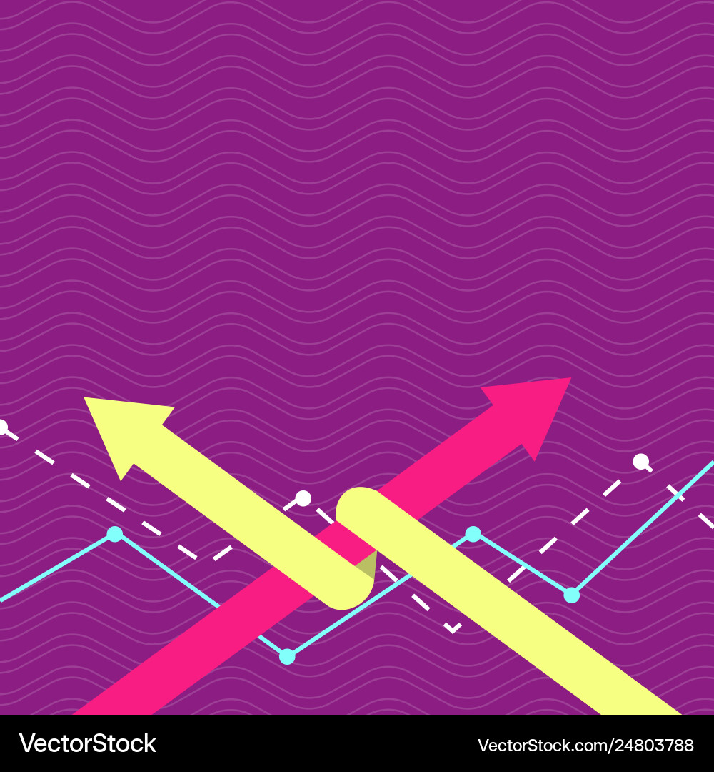 Two colorful arrows where one is intertwined Vector Image