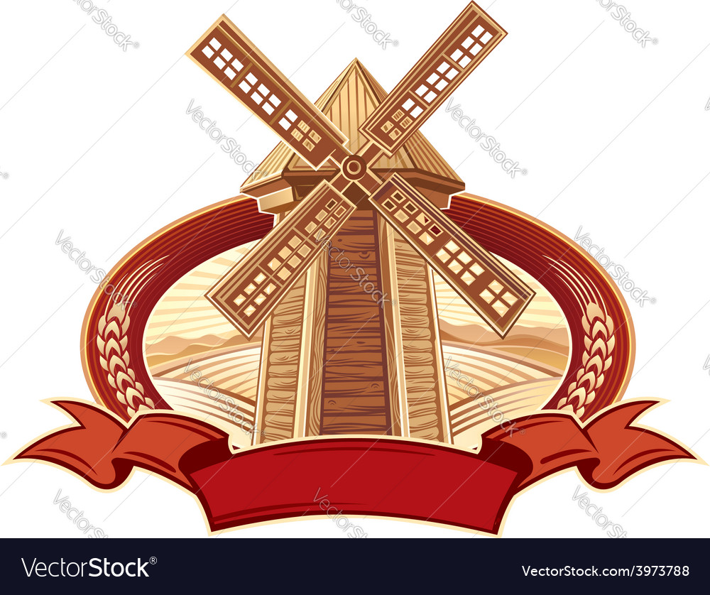 Windmill Royalty Free Vector Image - VectorStock