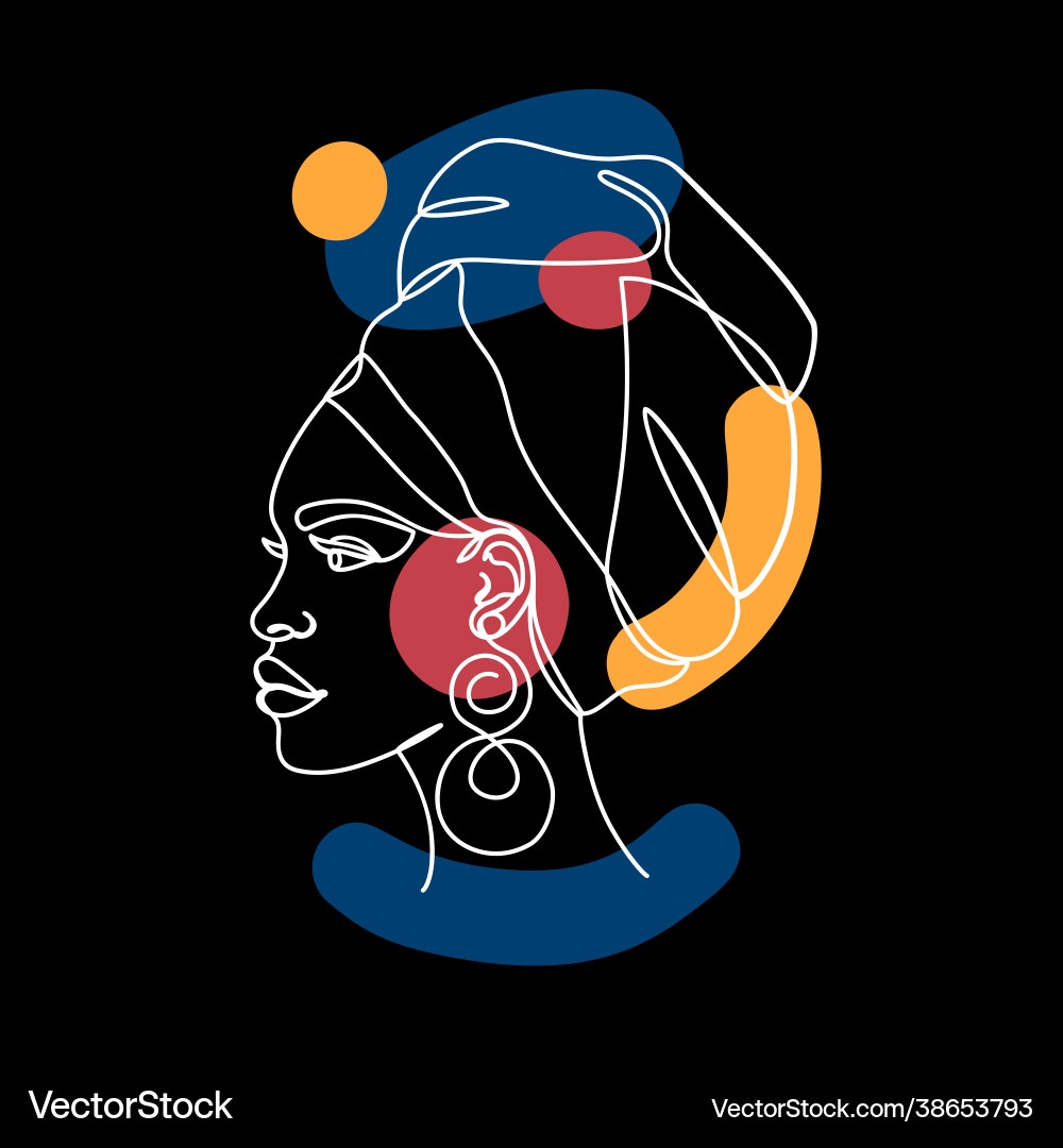 Afro american woman with abstract forms on white Vector Image