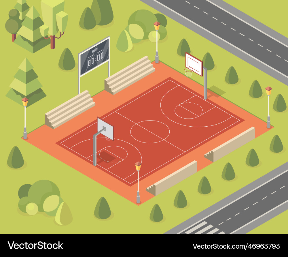 Basketball court concept Royalty Free Vector Image