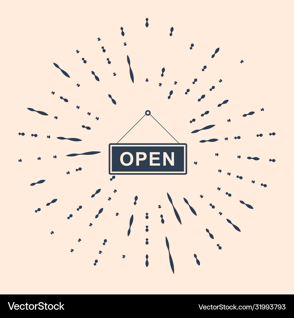 Black hanging sign with text open door icon Vector Image