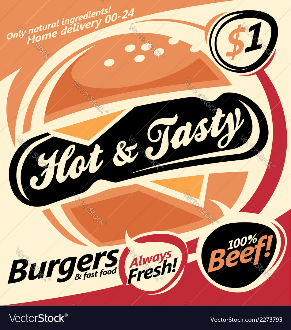 Burger document template Royalty Free Vector Image