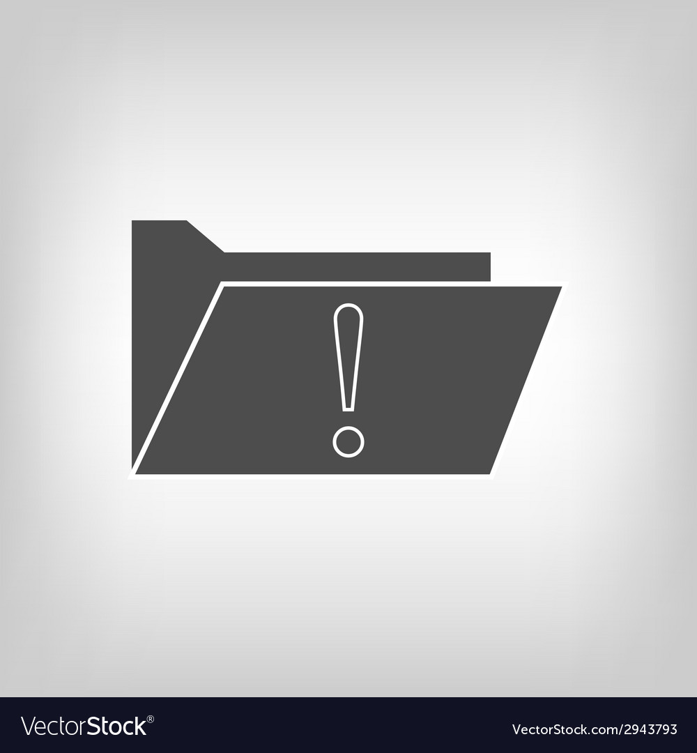 Computer folder with exclamation mark Royalty Free Vector