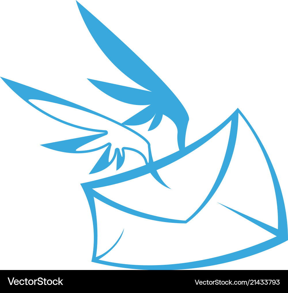 Envelope with wings - delivery of letters Vector Image