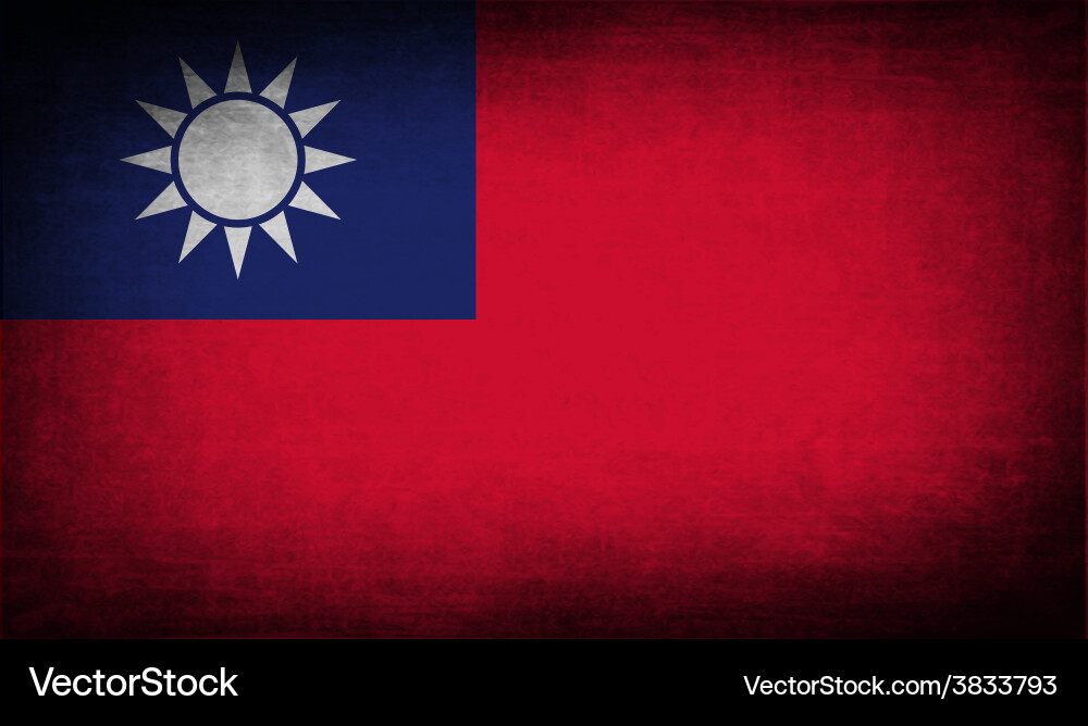 Flag of taiwan with old texture Royalty Free Vector Image