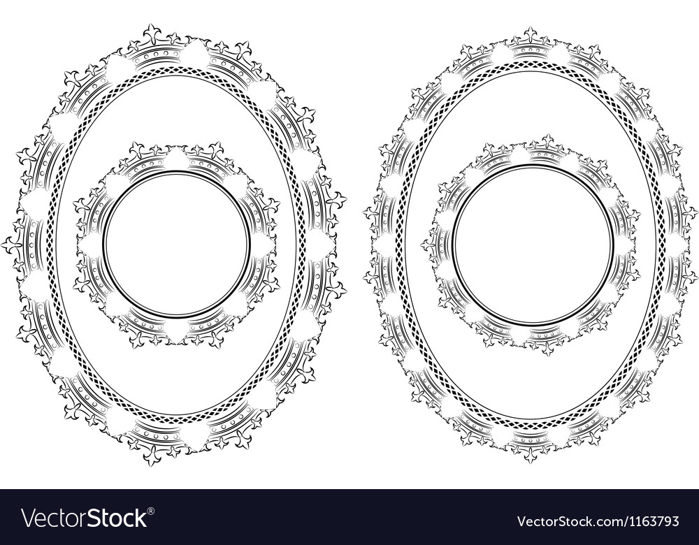 Frames round and oval Royalty Free Vector Image