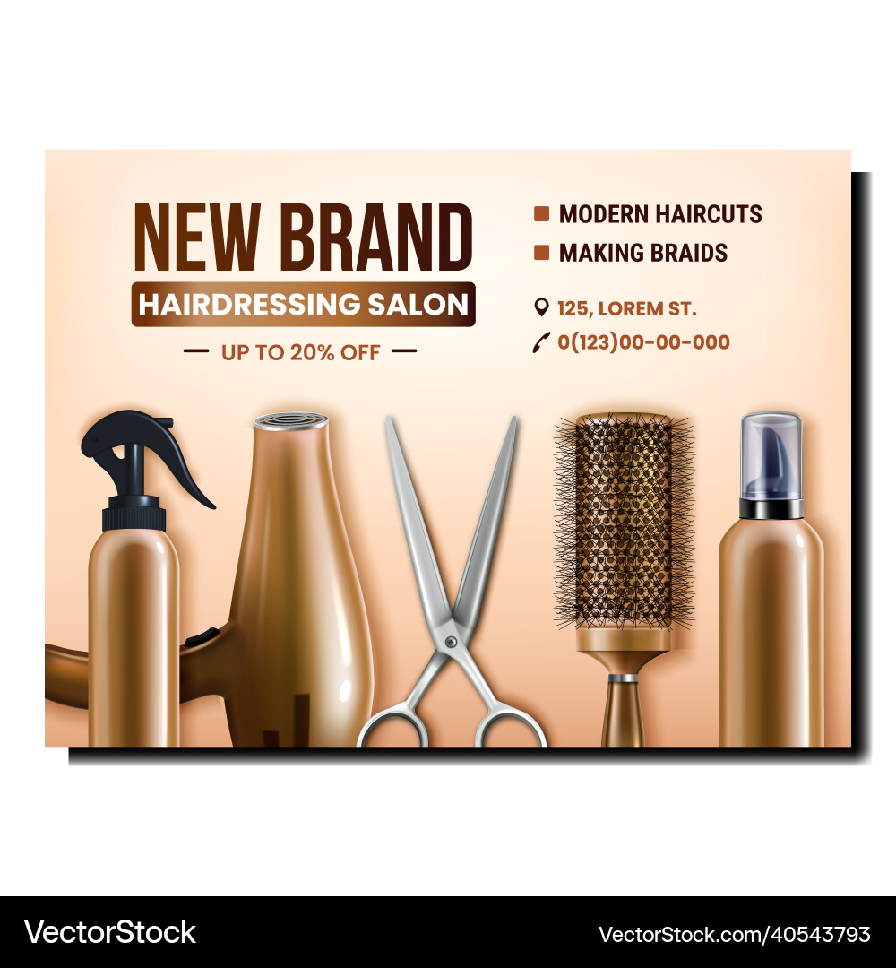 Hairdressing salon tools promotional banner Vector Image