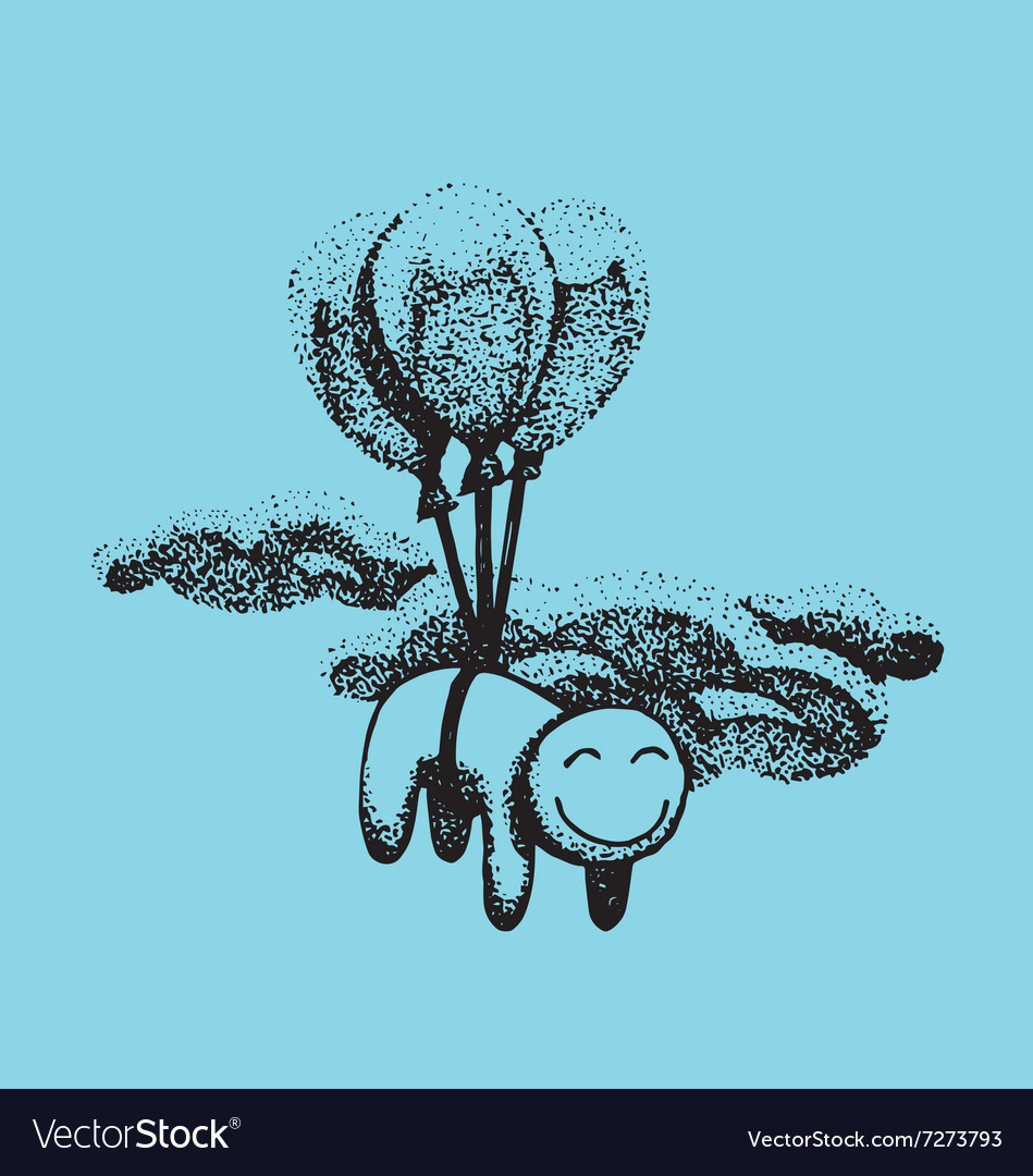 Happy doodle in the sky Royalty Free Vector Image