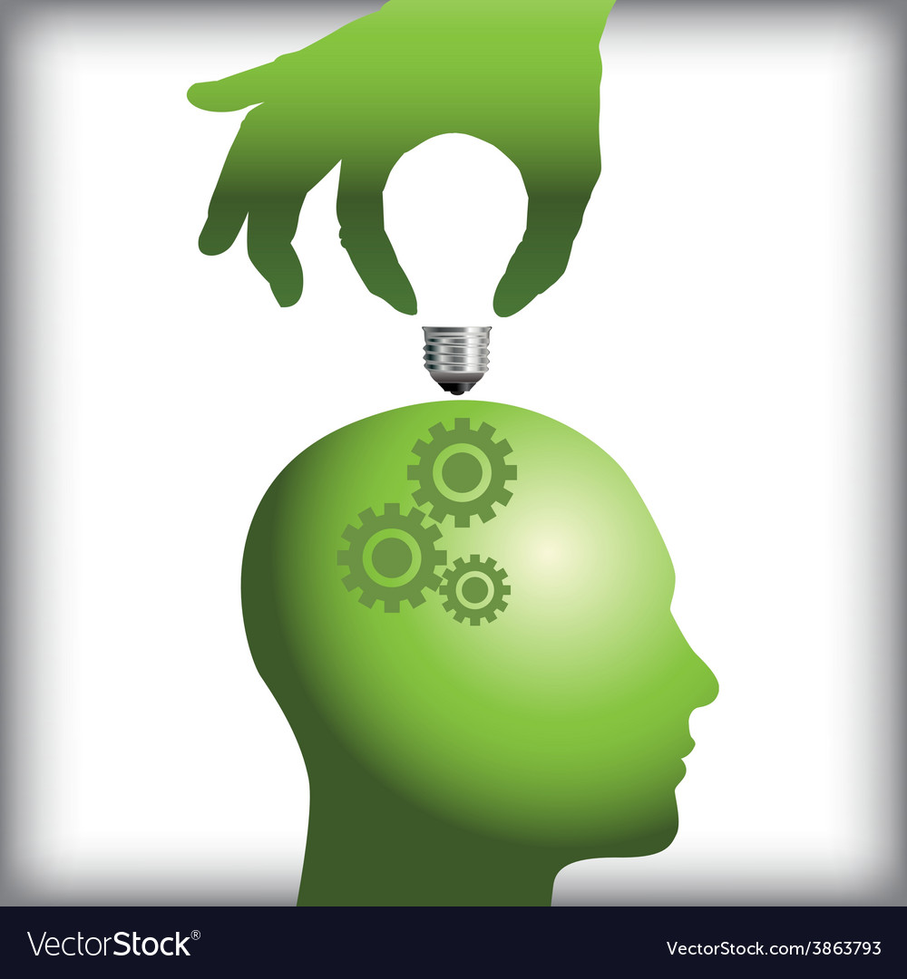 Idea from human thought process Royalty Free Vector Image