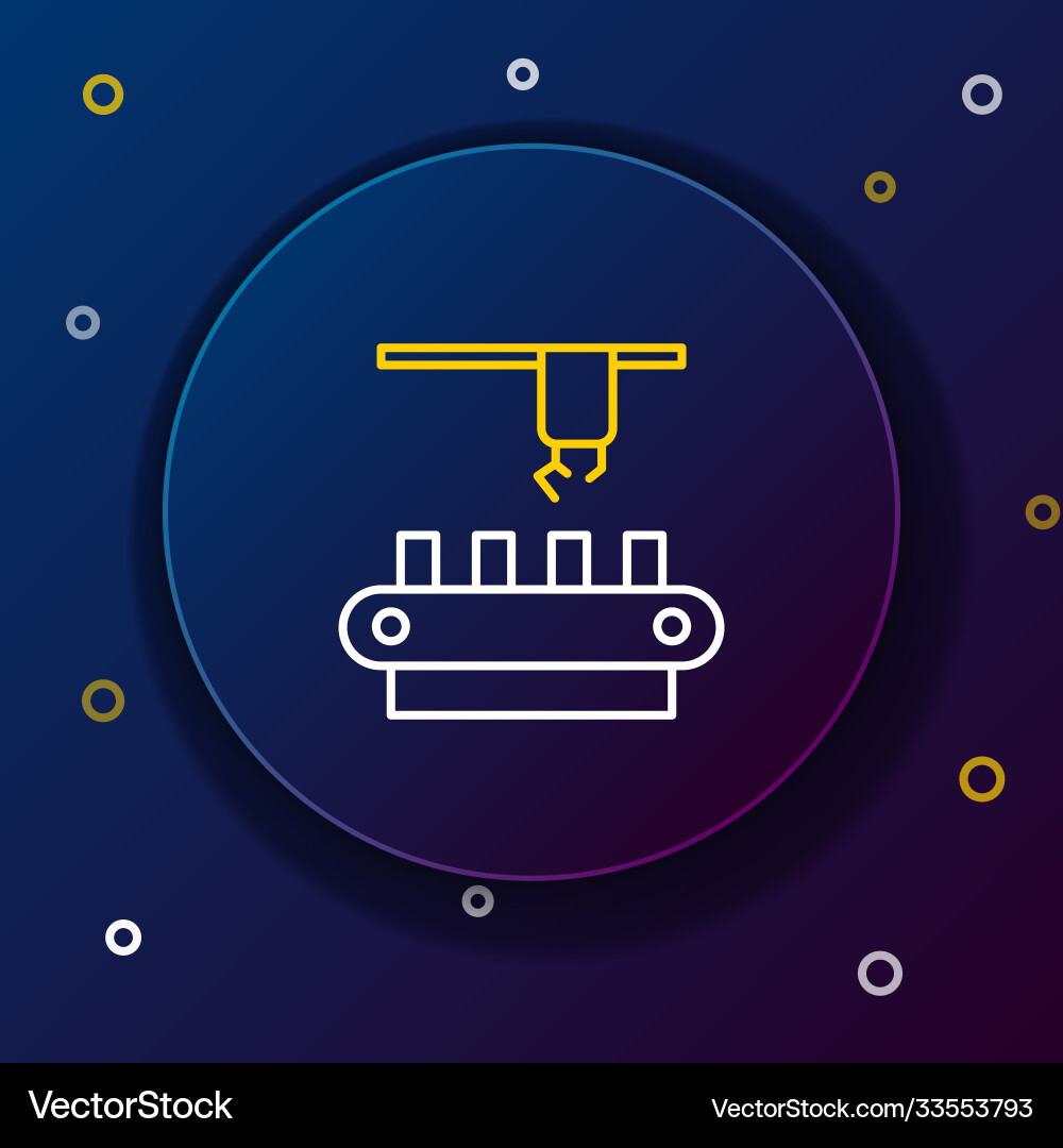 Line factory conveyor system belt icon isolated Vector Image