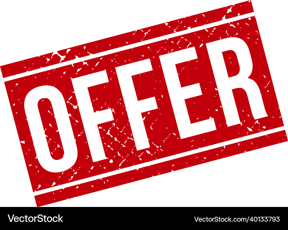 Offer rubber stamp red rubber grunge stamp Vector Image