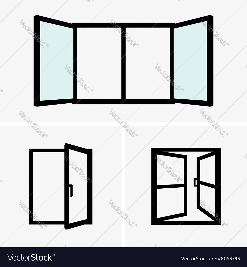 Open windows Royalty Free Vector Image - VectorStock