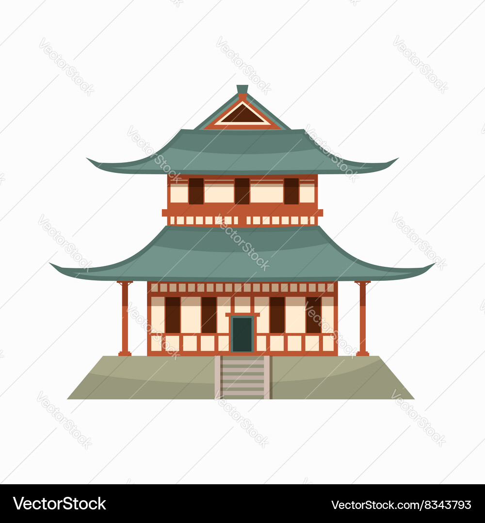 Pagoda icon cartoon style Royalty Free Vector Image