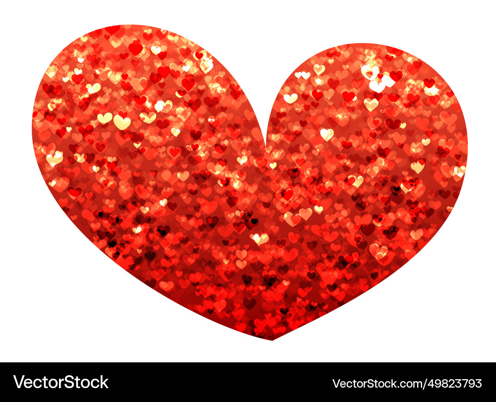 Red magic big heart with glittering shapes Vector Image