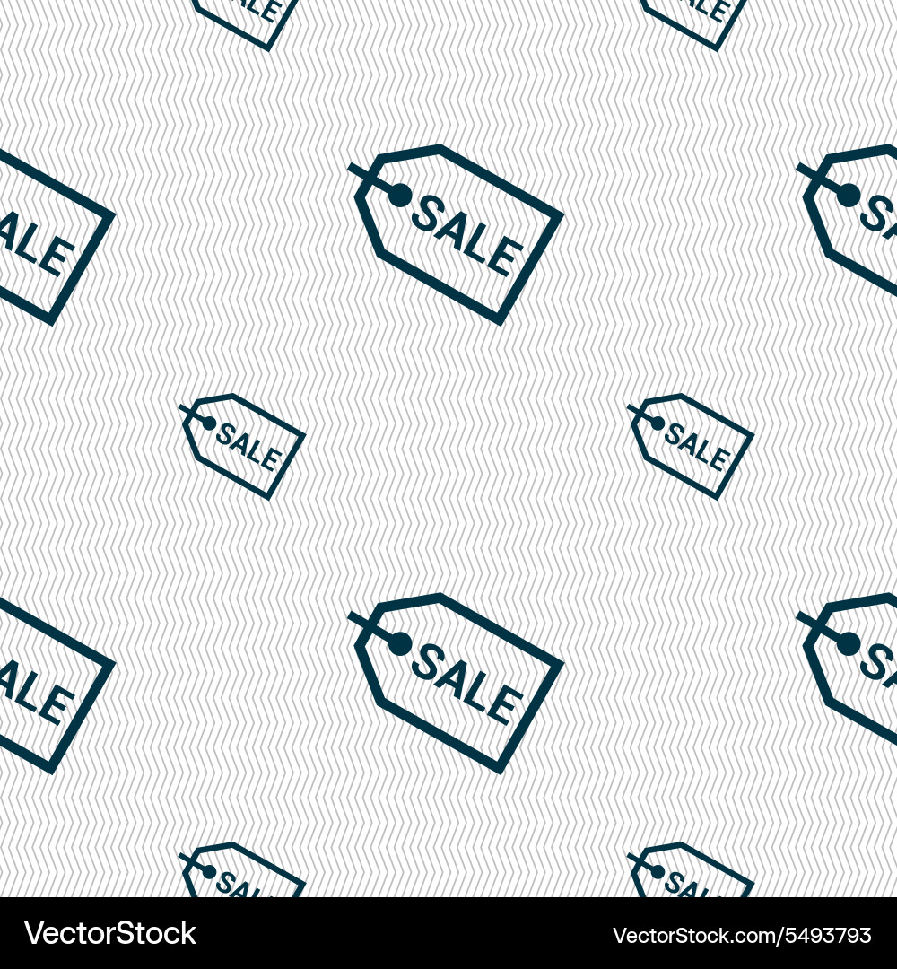 Sale icon sign seamless pattern with geometric Vector Image