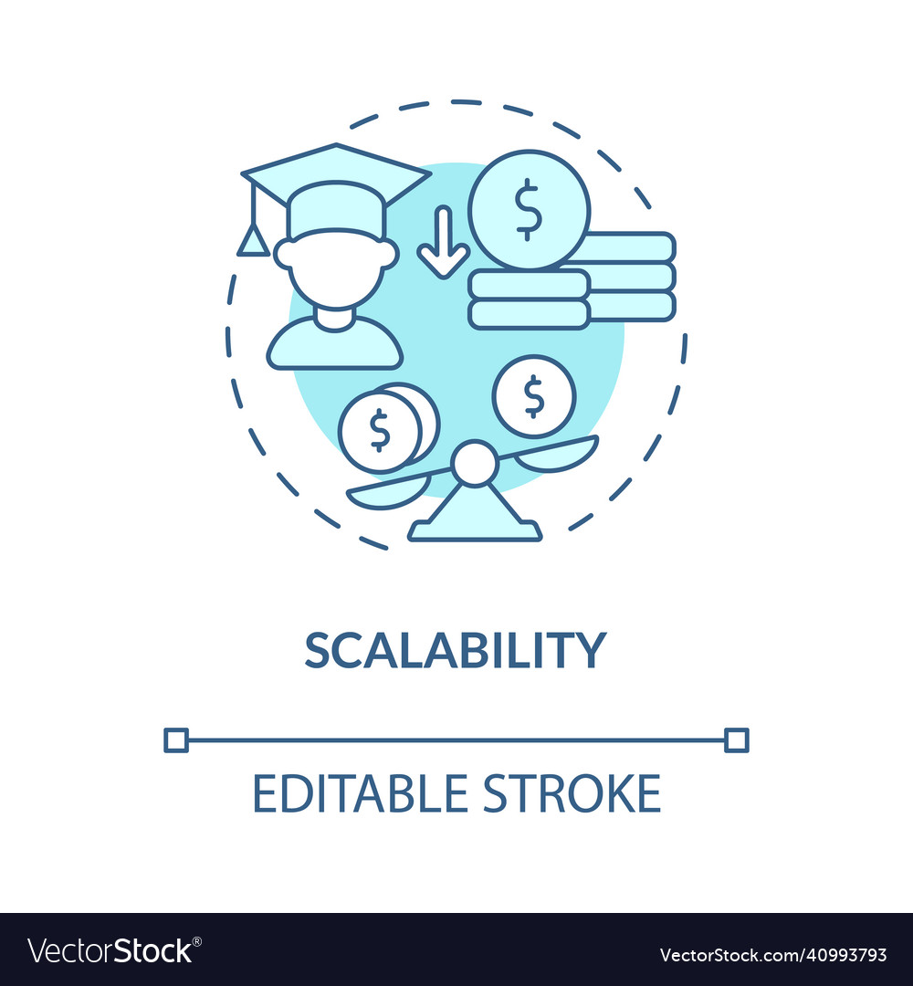 Scalability turquoise concept icon Royalty Free Vector Image Scalability turquoise concept icon Royalty Free Vector Image