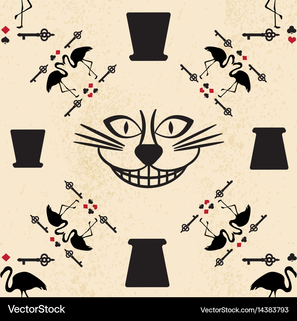 Seamless pattern in the style of alice Royalty Free Vector