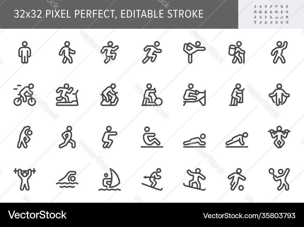 Sport people flat icons with Royalty Free Vector Image