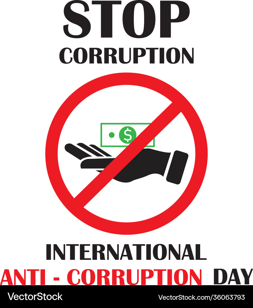 Stop corruption and international anti-corruption Vector Image