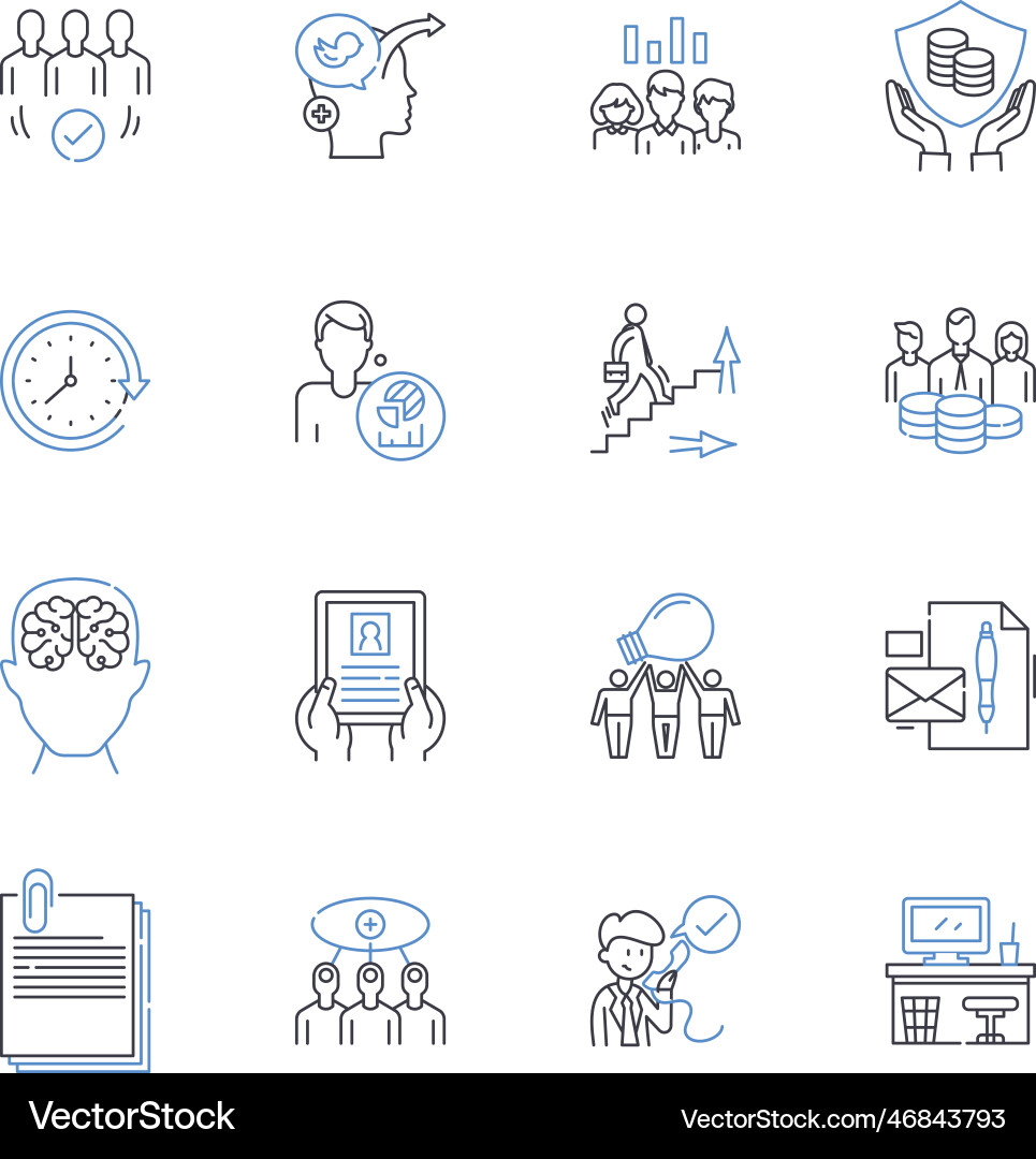 Trade partnership line icons collection Royalty Free Vector
