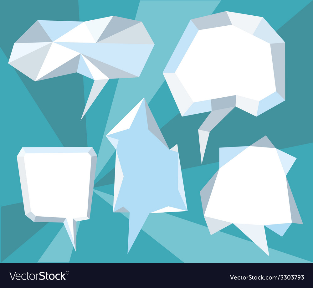Triangular 3d bubble speech Royalty Free Vector Image