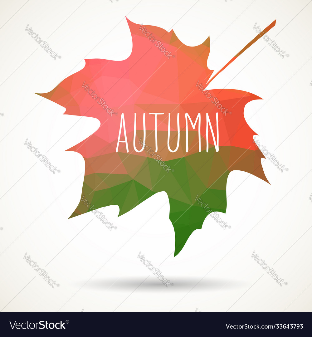 Triangular maple leaf Royalty Free Vector Image