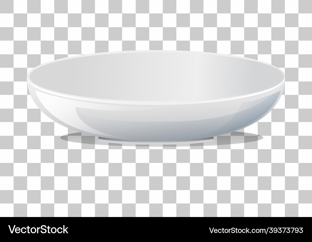 White plain plate on transparent background Vector Image