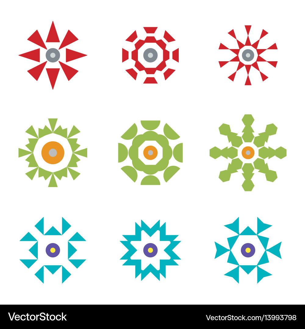 Abstract red green blue design icon logos set Vector Image
