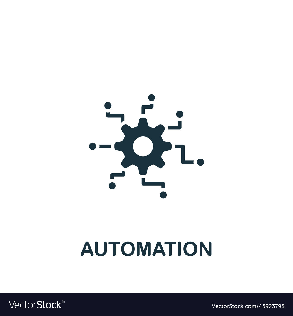 Automation Icon Monochrome Simple Sign From Vector Image