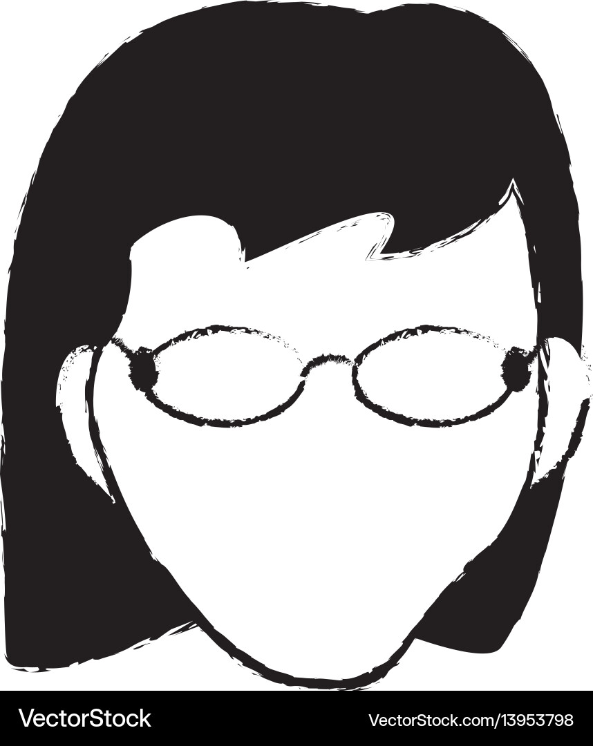 Avatar female person head Royalty Free Vector Image
