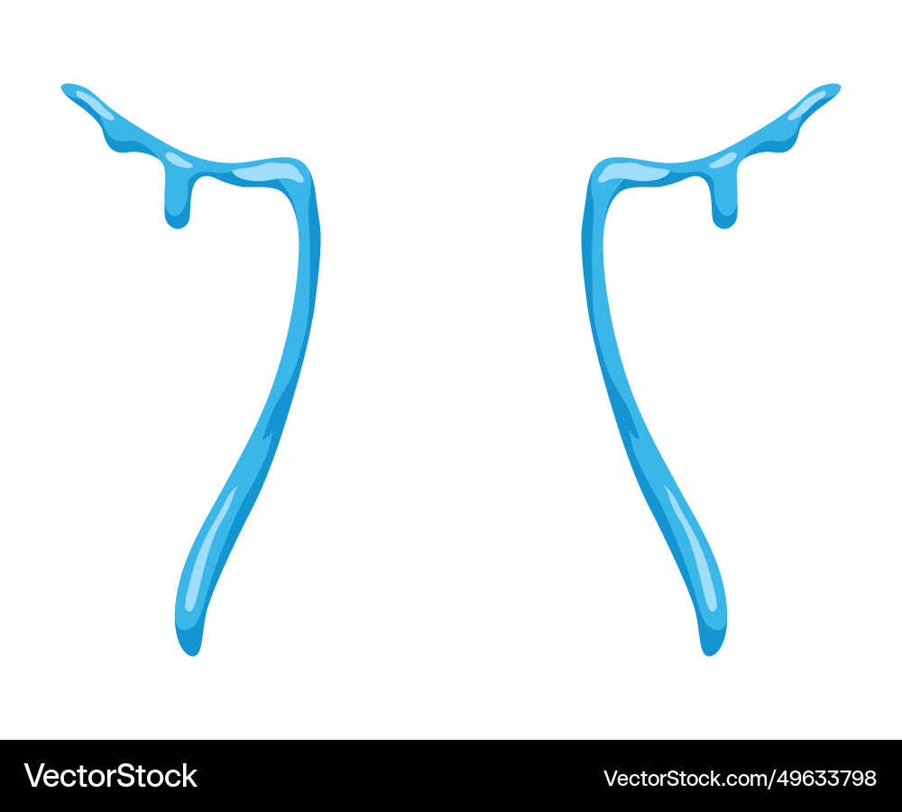Cartoon tear drops icon sorrow cry streams Vector Image