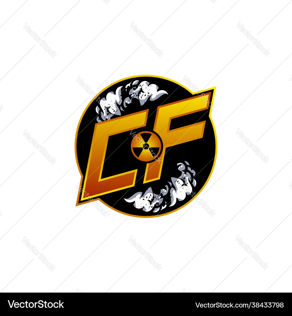 Cf logo monogram esport gaming with gas shape Vector Image