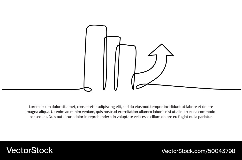 Continuous line design of arrow one Royalty Free Vector