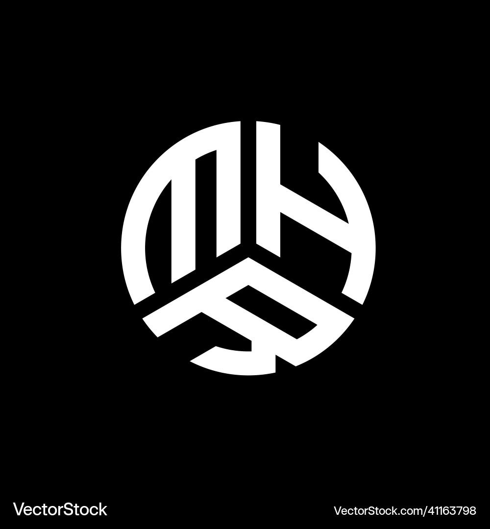 Mhr letter logo design on black background Vector Image