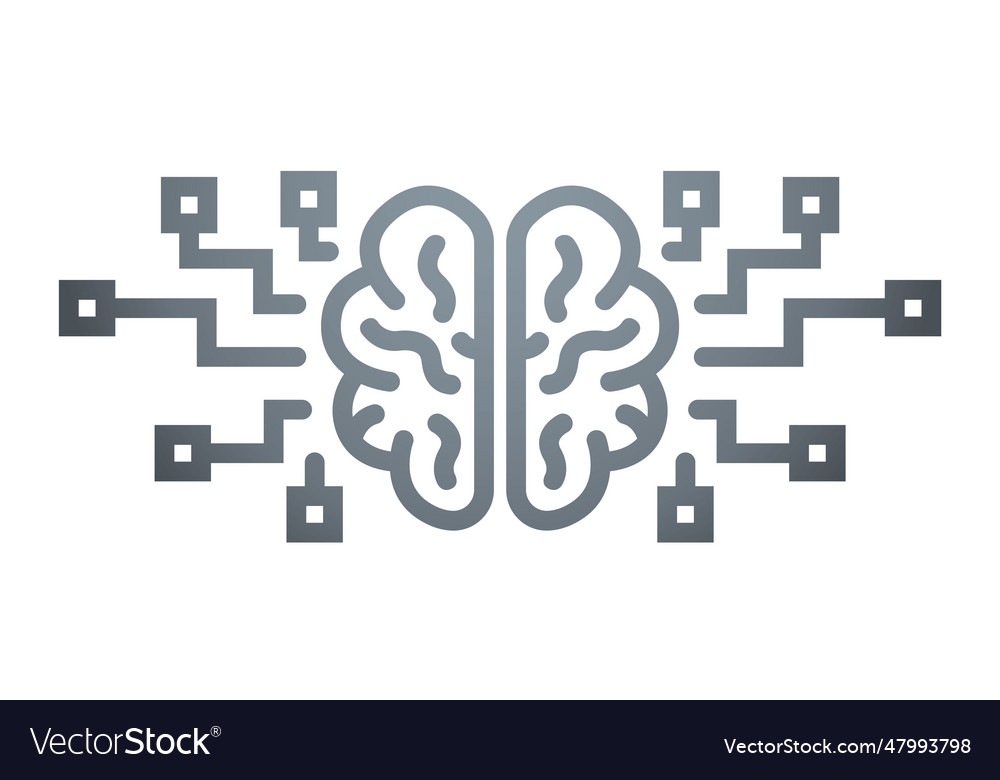 Microchip brain artificial intelligence image Vector Image