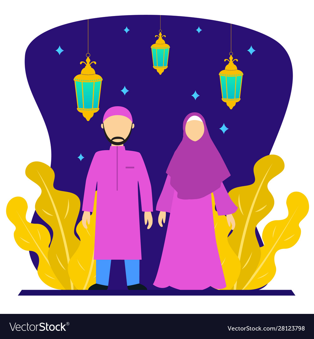 Muslim flat design Royalty Free Vector Image - VectorStock