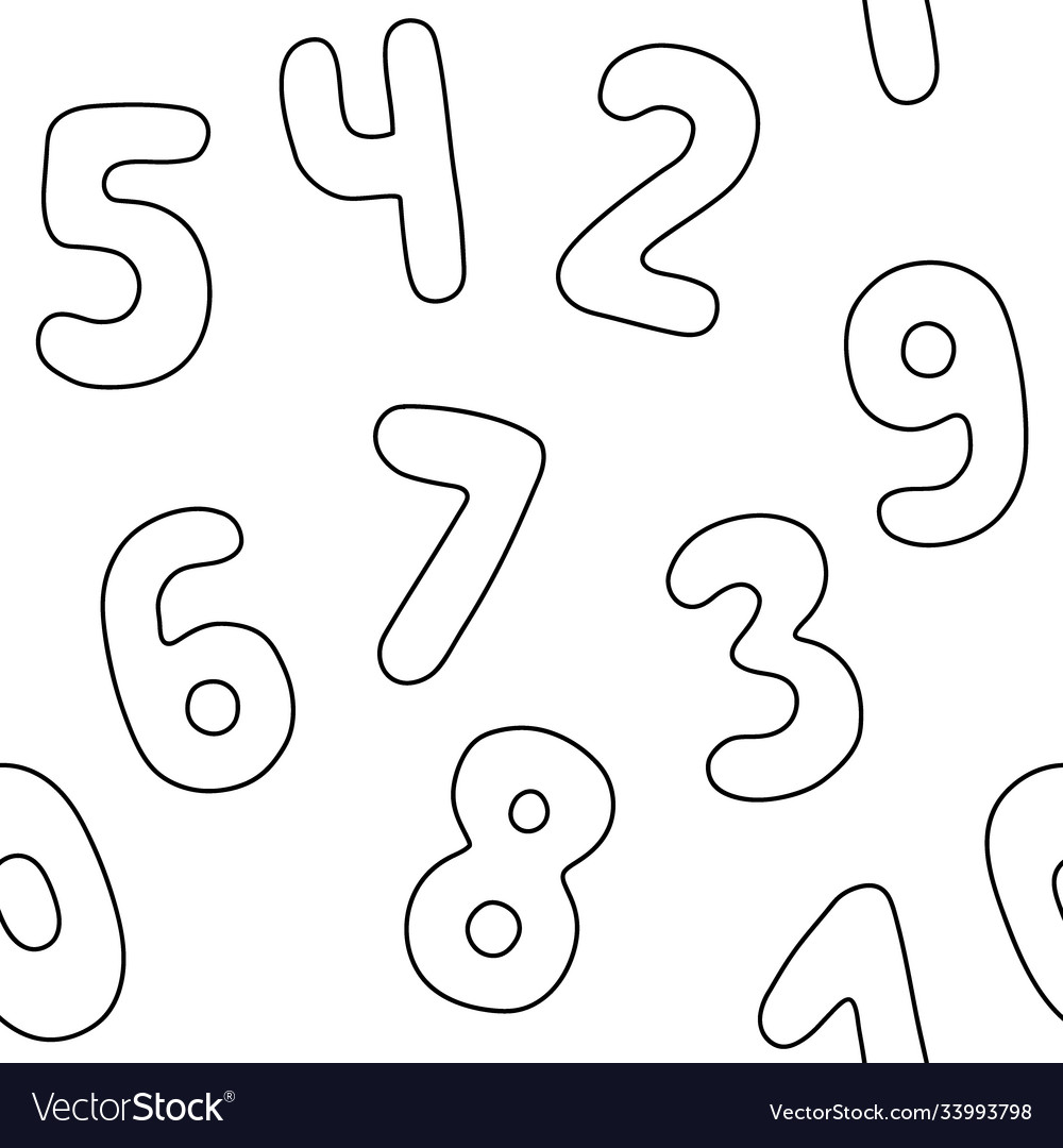 Outline numbers seamless pattern seamless pattern Vector Image