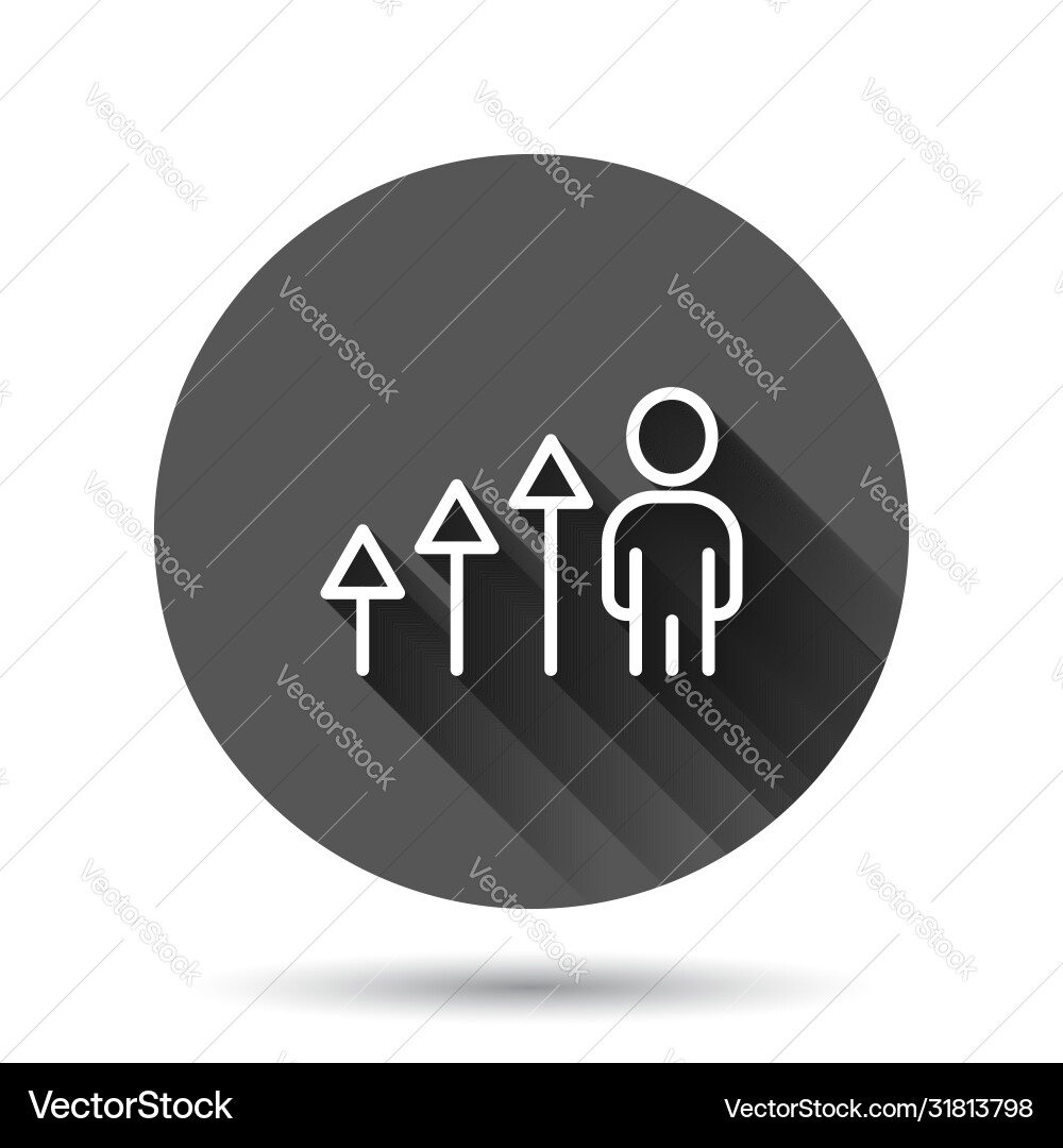 People with growth arrow icon in flat style work Vector Image