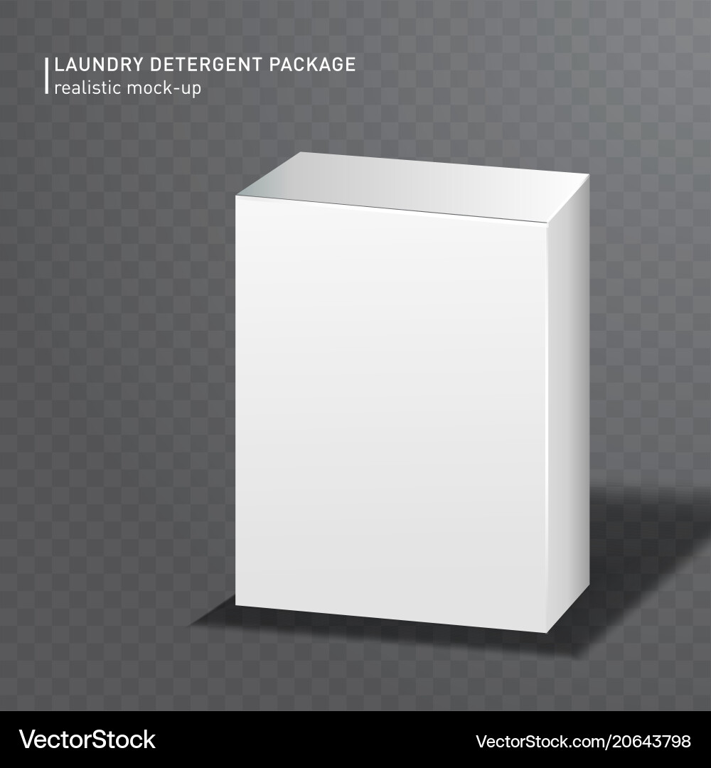 Realistic white carton box on transparent Vector Image