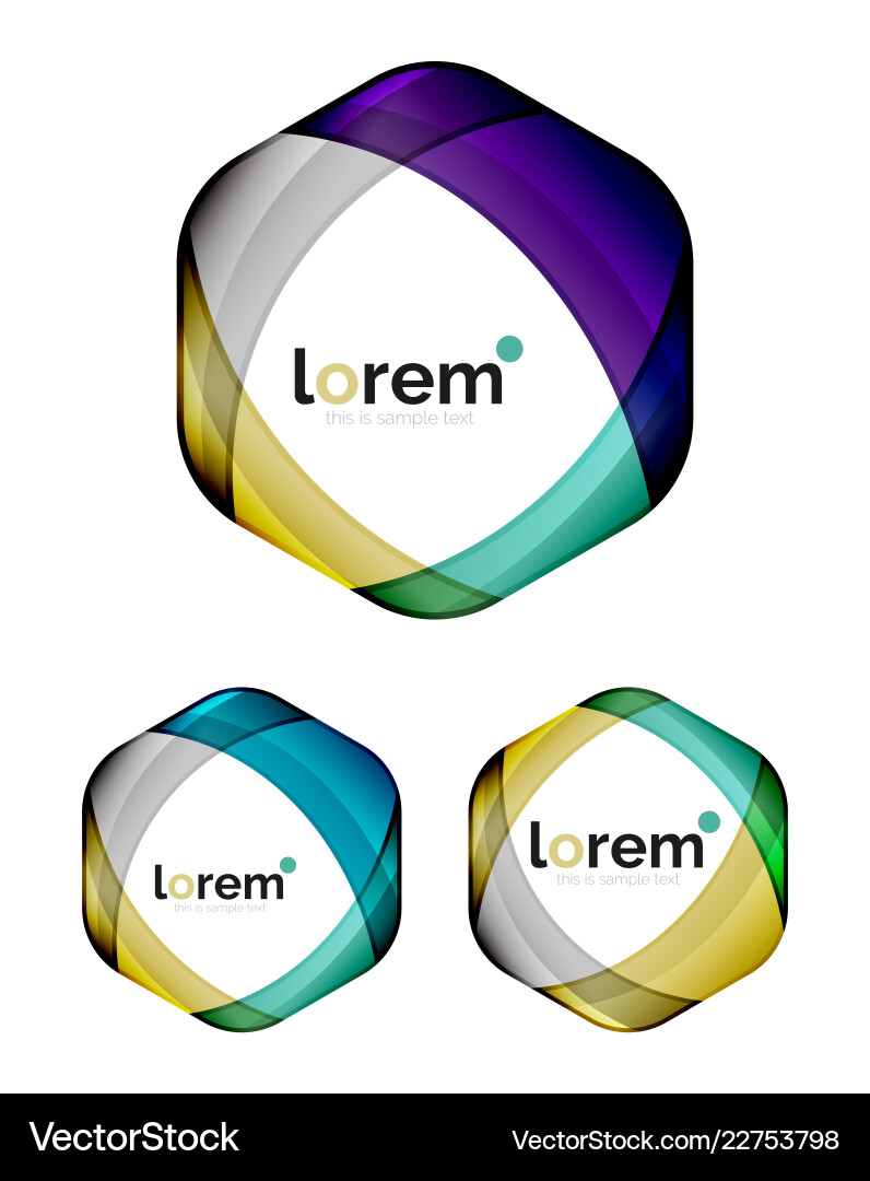 Set of geometric shape convergence logo design Vector Image