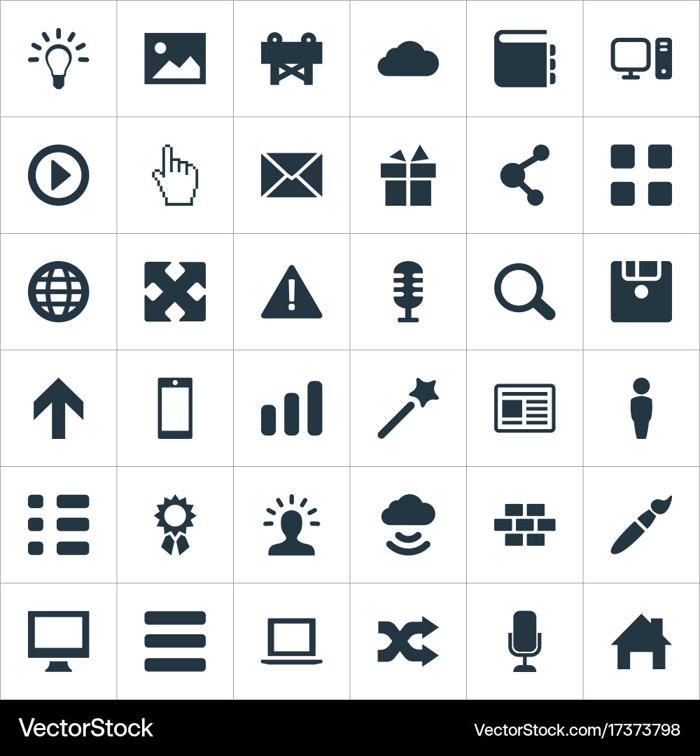 Set of simple design icons Royalty Free Vector Image