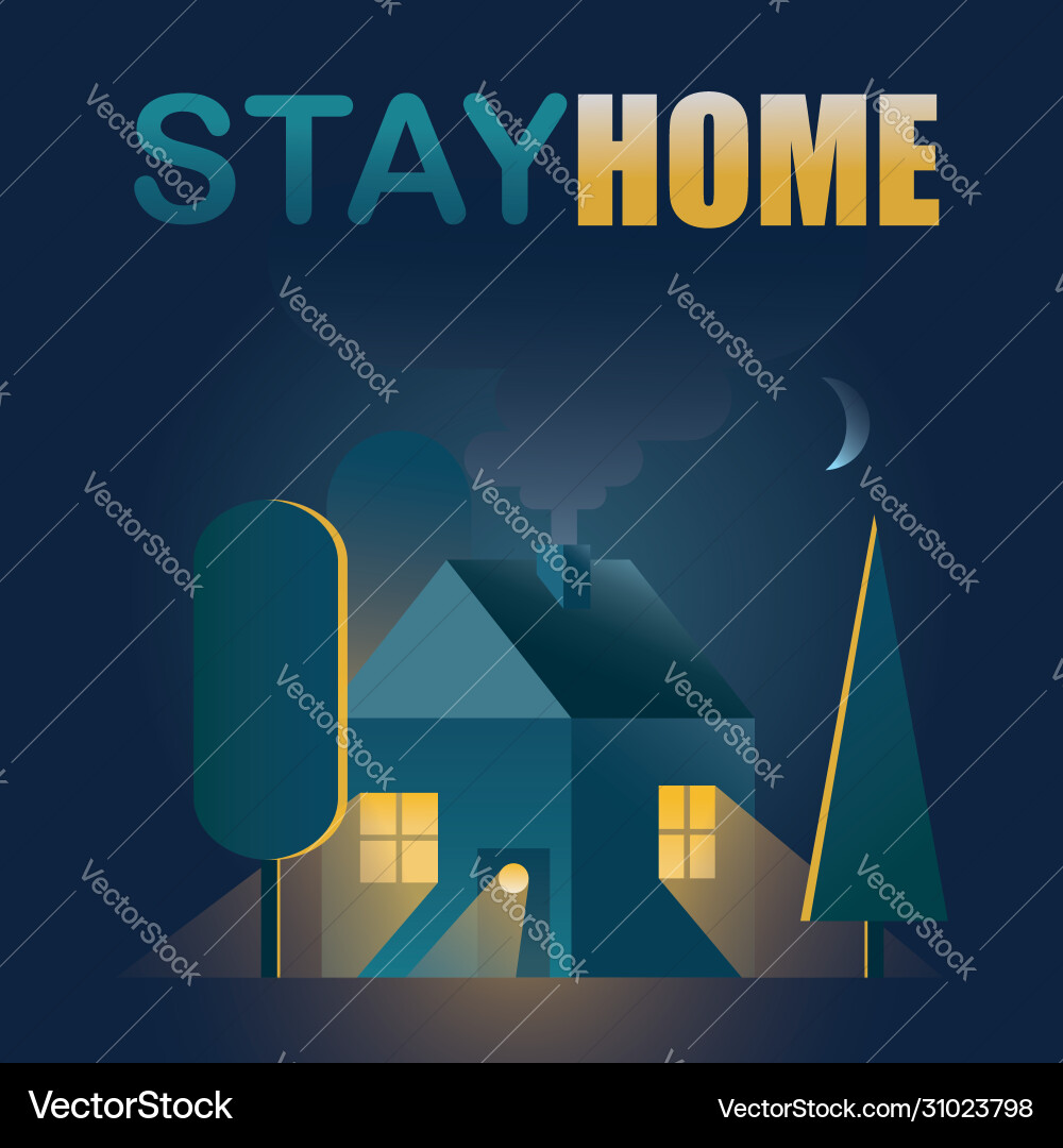 Stay home isolation at to prevent Royalty Free Vector Image