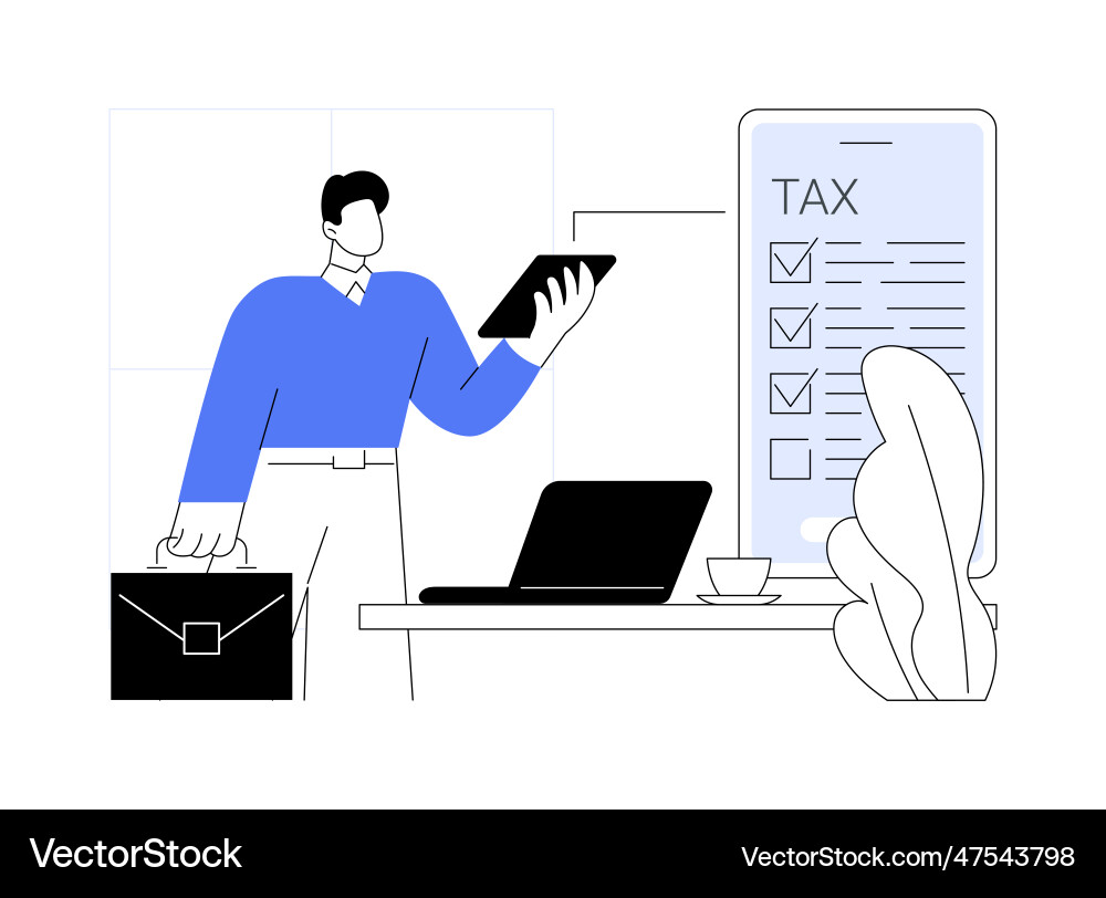 Tax filing app abstract concept Royalty Free Vector Image