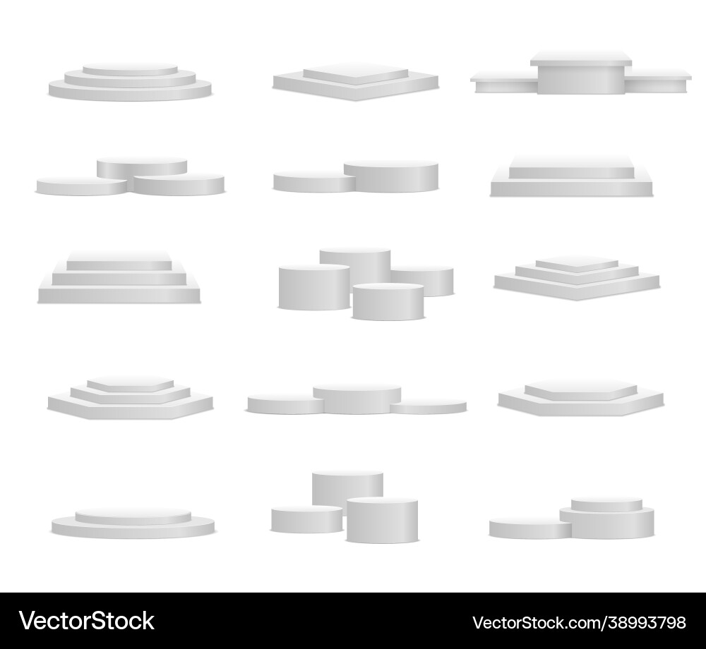 White podium or platform for award ceremony Vector Image