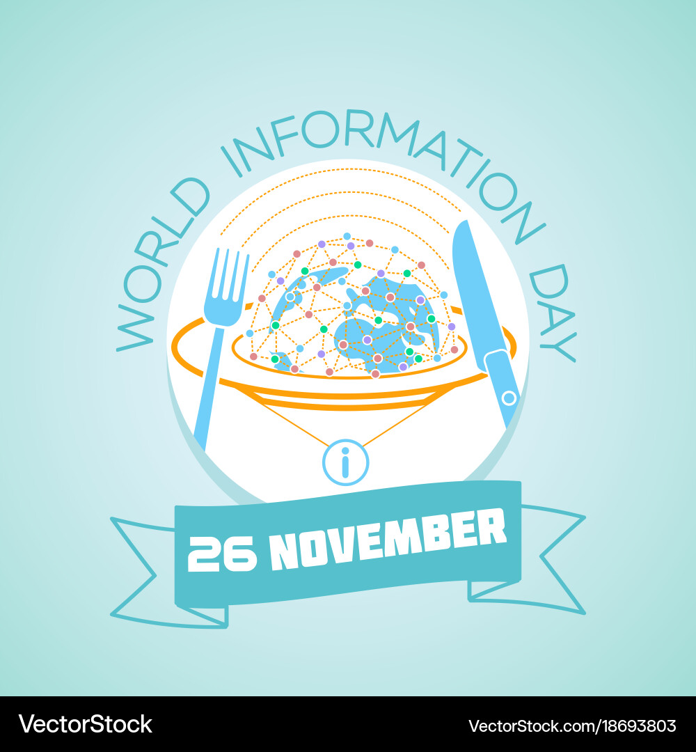 26 november world information day Royalty Free Vector Image