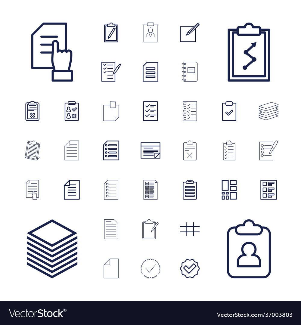 37 list icons Royalty Free Vector Image - VectorStock