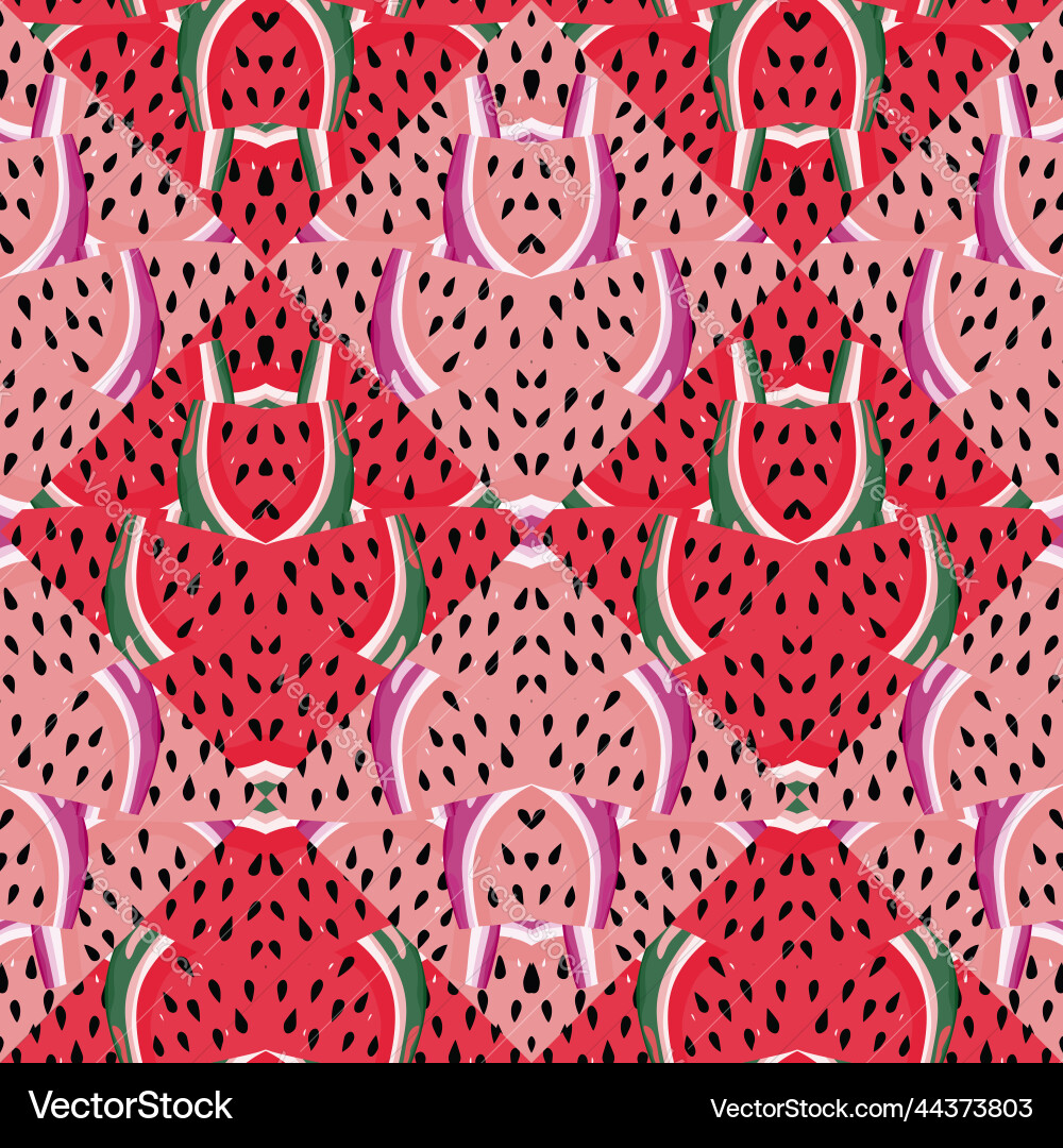 Abstract watermelon slices mosaic seamless Vector Image