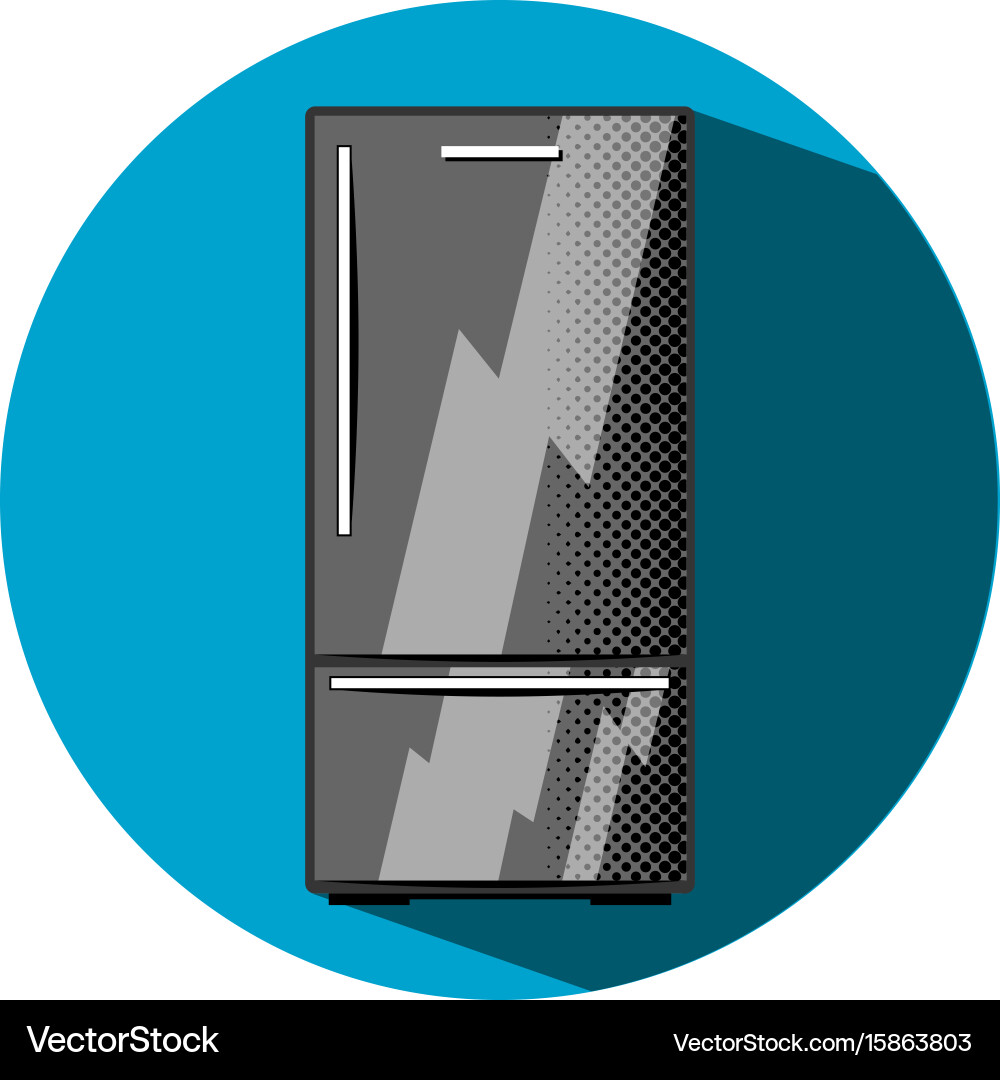 Black refrigerator with freezer kitchen appliance Vector Image